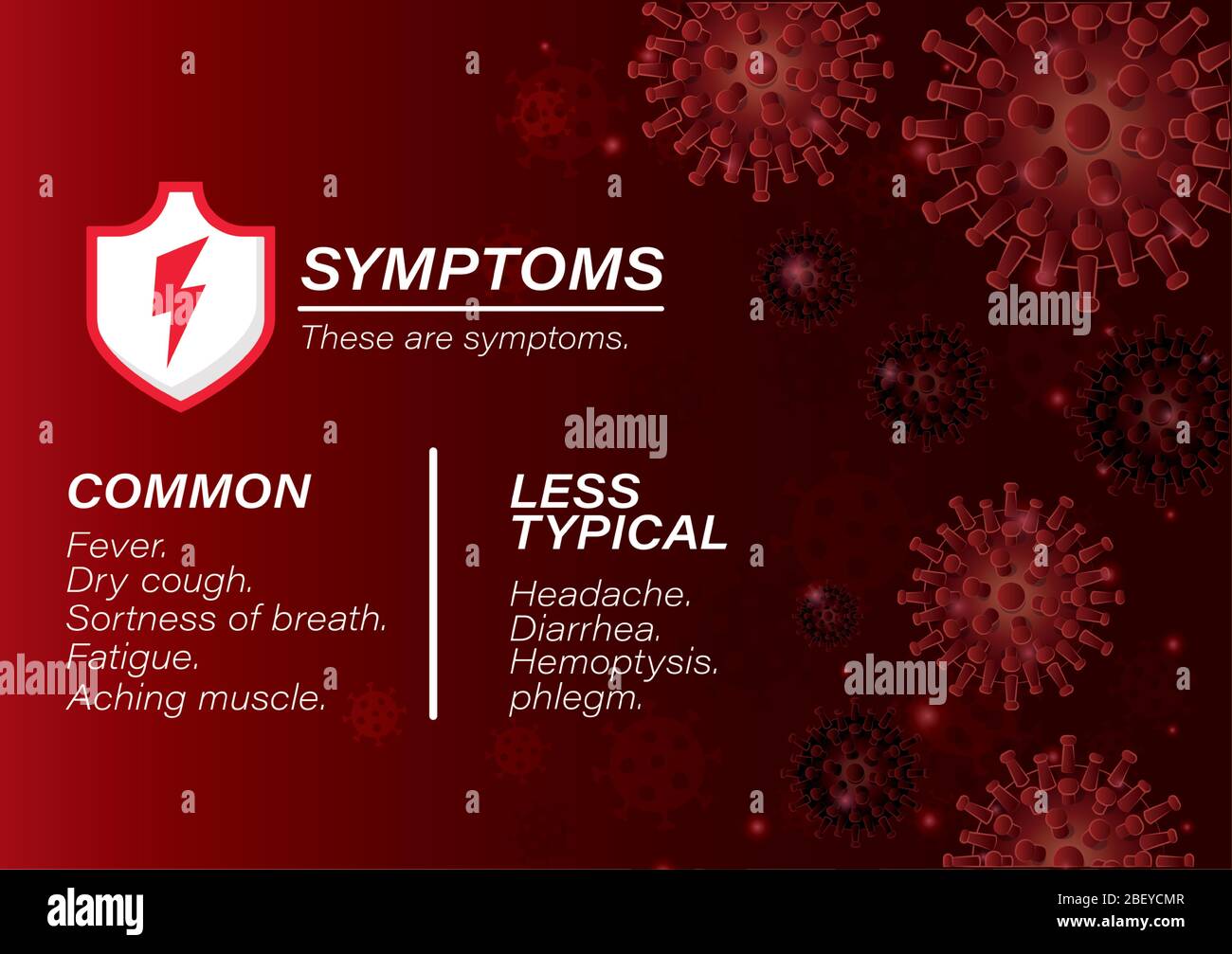 Covid 19 virus symptoms vector design Stock Vector Image & Art - Alamy