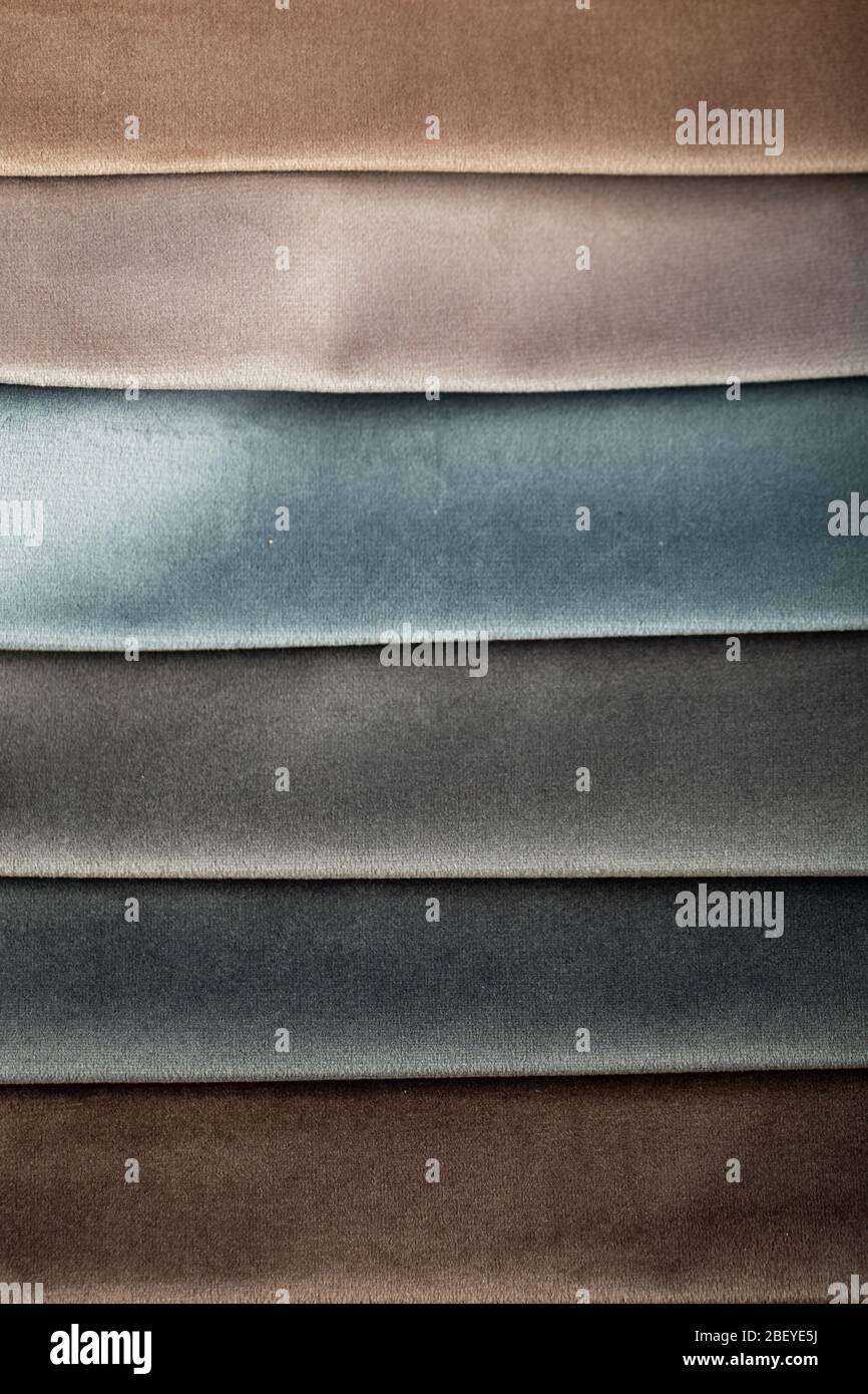 Blue and grey color tailoring leather tissues in catalog Stock Photo ...