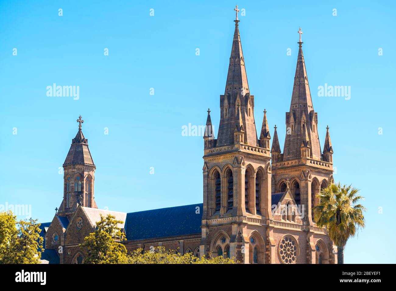 St Peter's Cathedral in North Adelaide viewed from Pennington Gardens ...