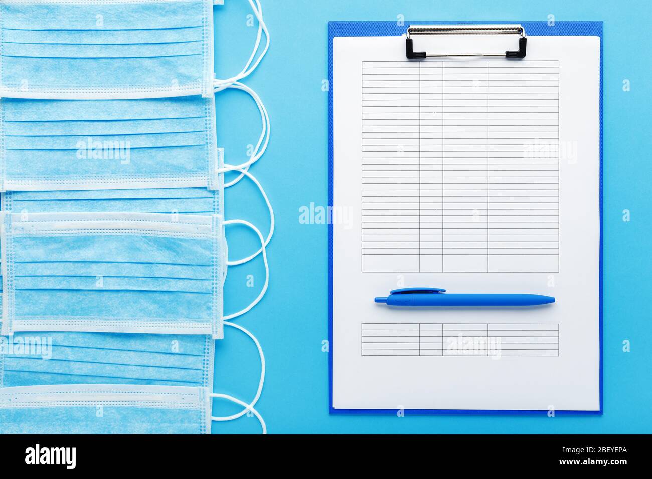 Prevention Coronovirus, Covid-19 test analysis form. Face surgical mask ...