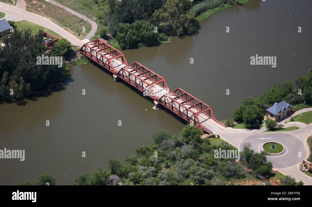 Aerial photo of car bridge over a river Stock Photo - Alamy