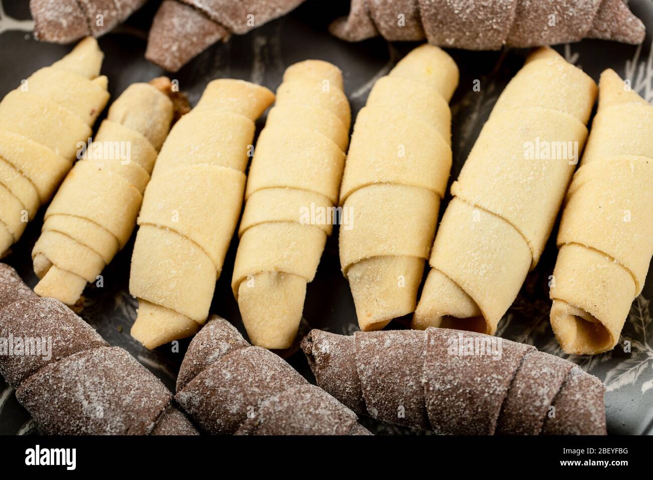 Traditional caucasian sweets mutaki made with vanilla and cocoa dough ...