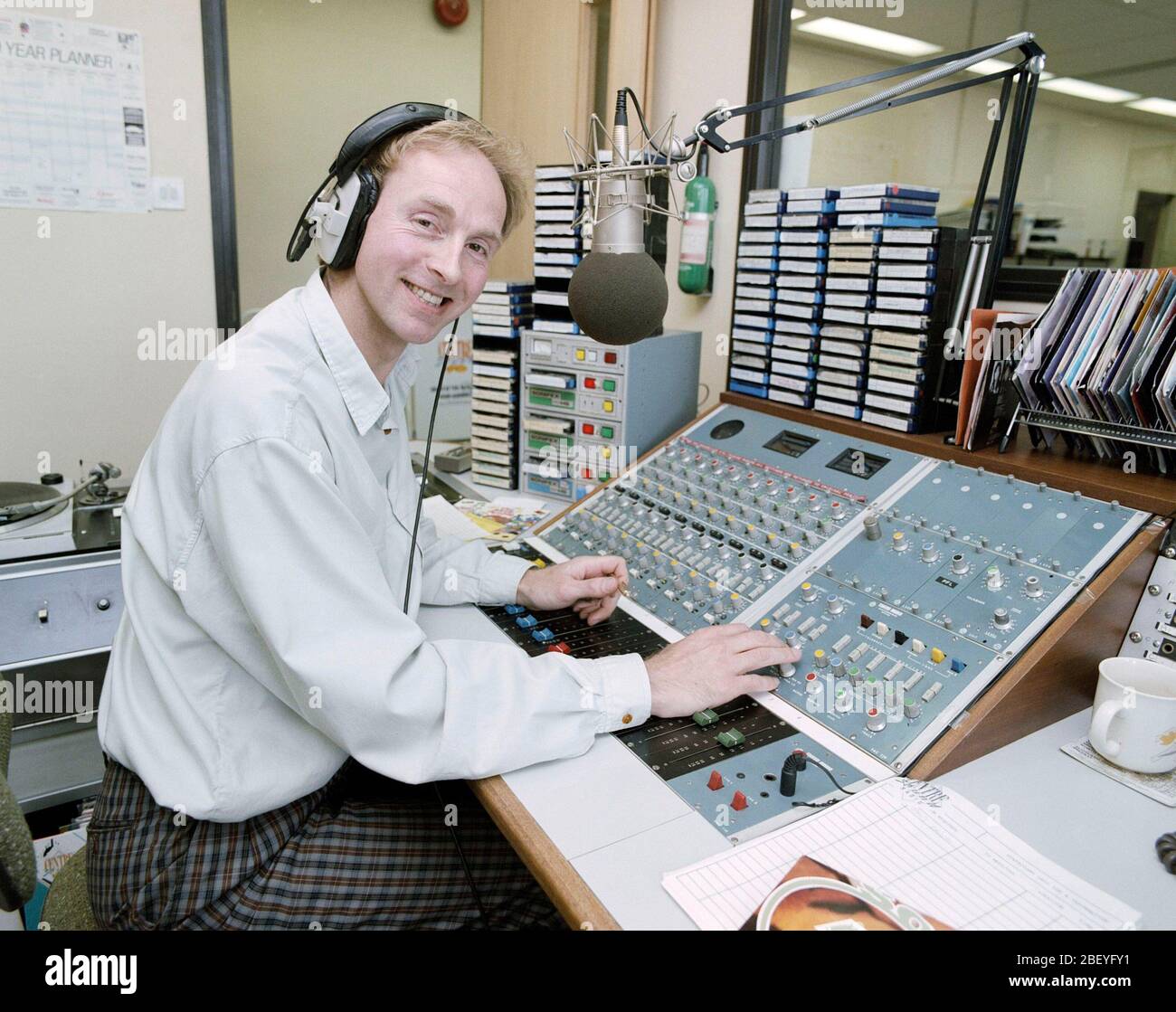 Radio studio in 1990, P & O Arndale shopping Centre, Manchester, north ...