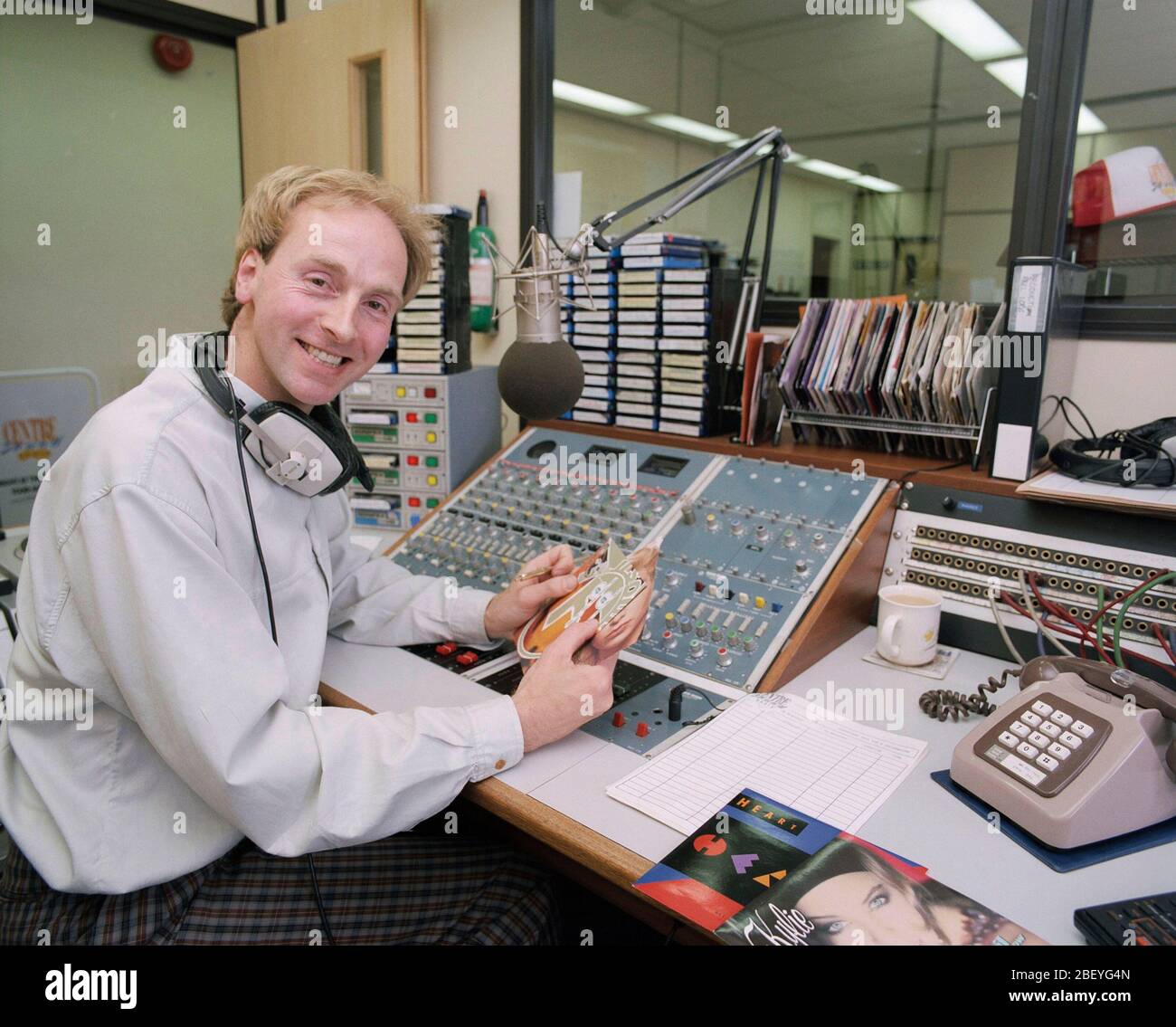 Radio studio in 1990, P & O Arndale shopping Centre, Manchester, north ...