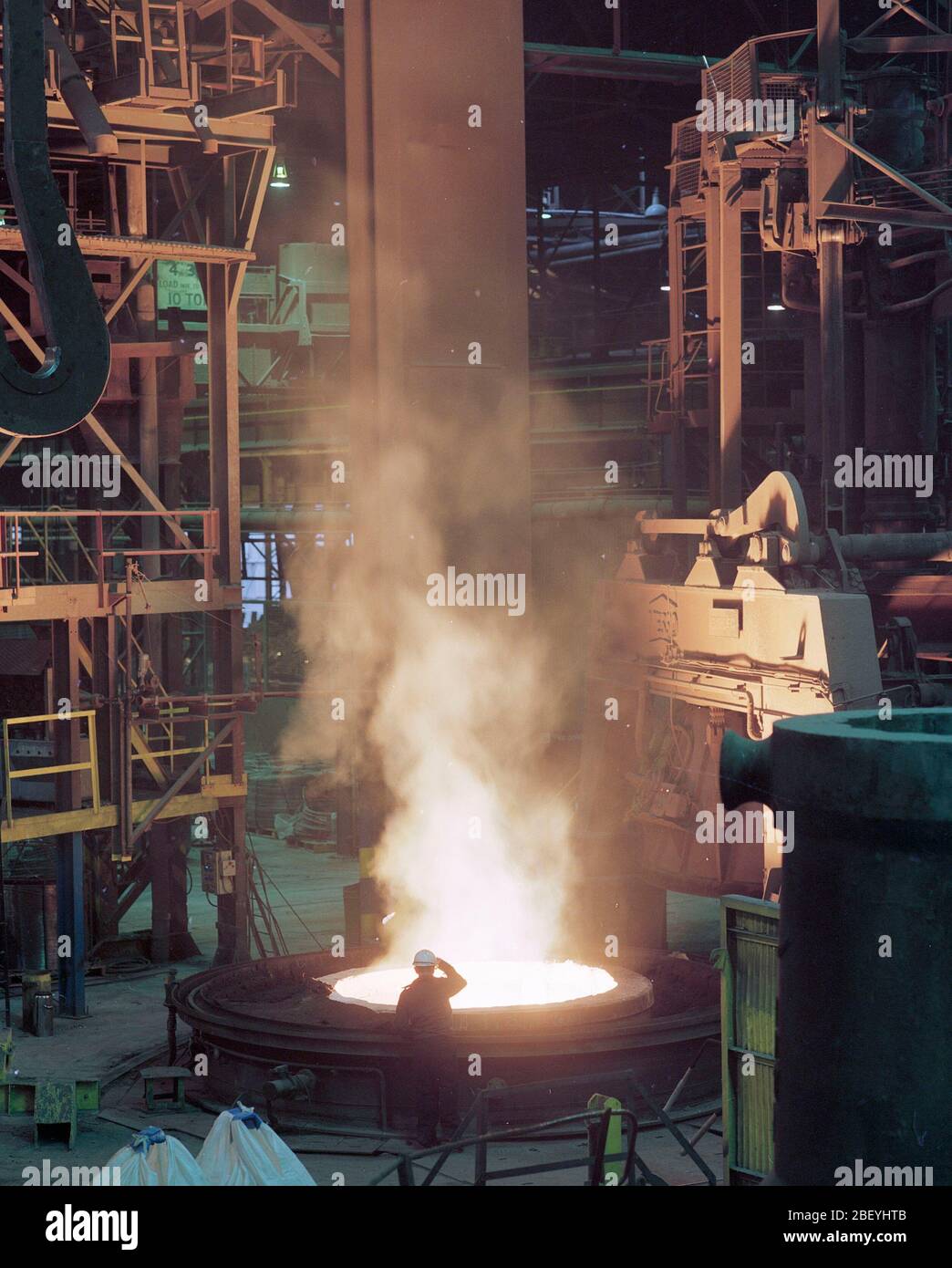 1992, Steel production in a Sheffield Steel Works, South Yorkshire ...