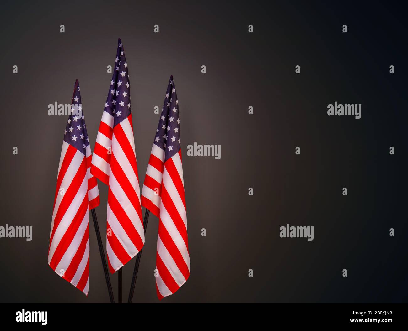 Three USA flags Stock Photo - Alamy