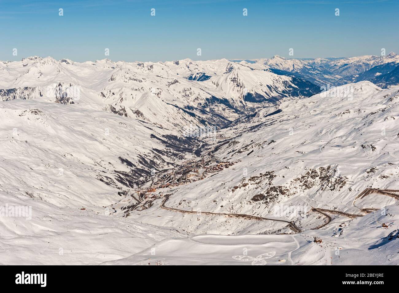 Aerial view of ski resort hi-res stock photography and images - Alamy