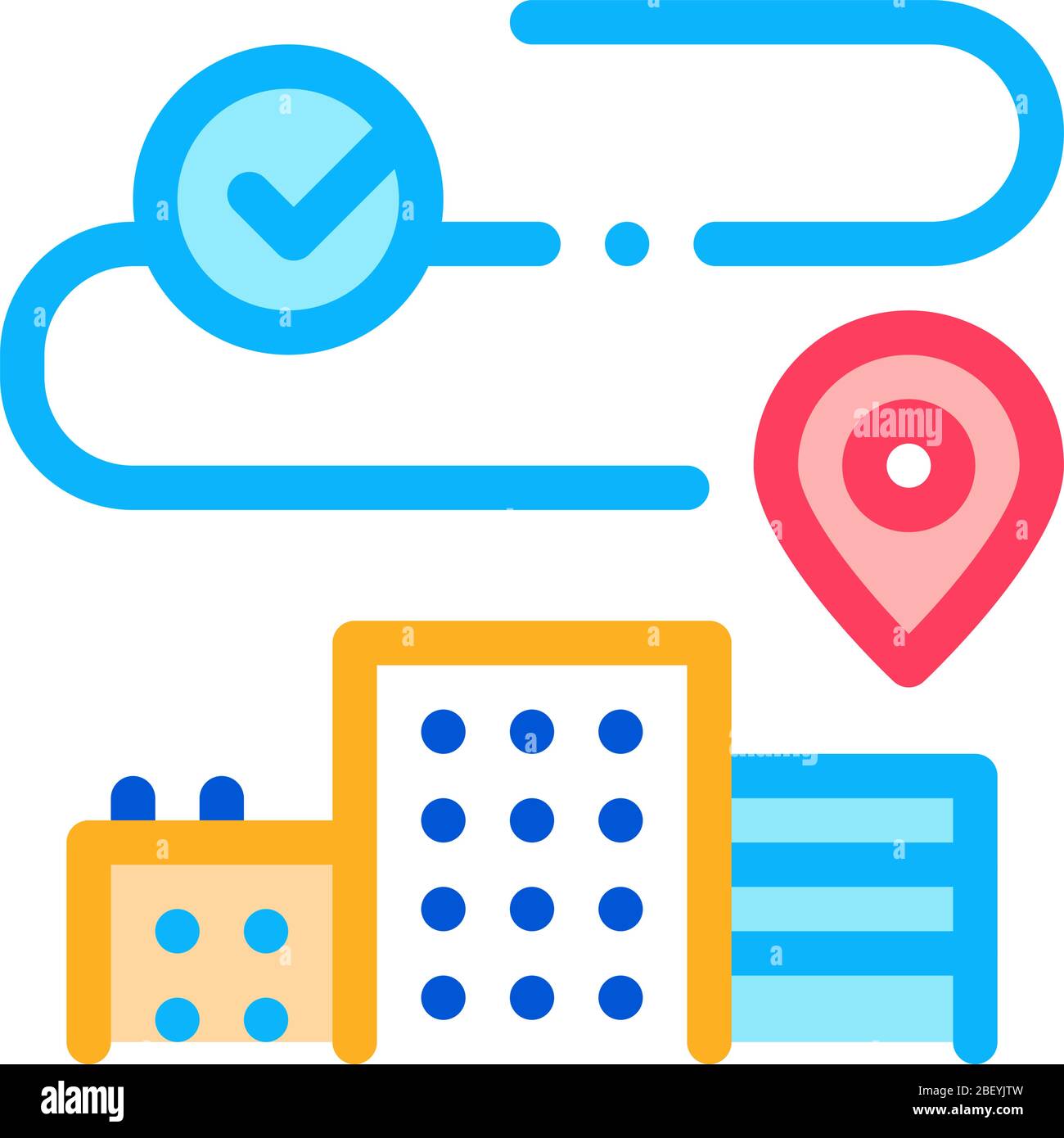 geolocation in residential buildings icon vector outline illustration ...
