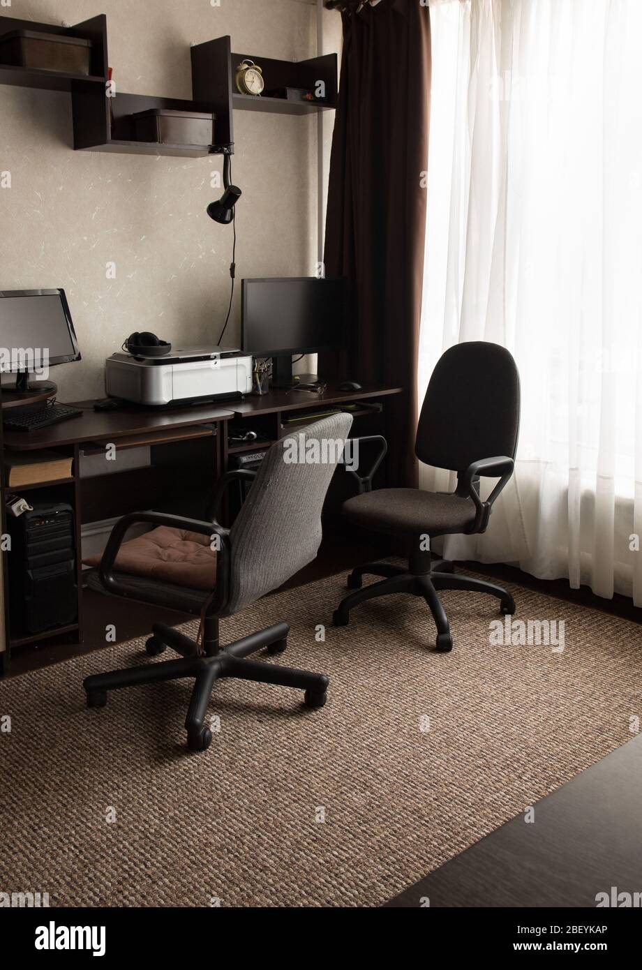 Two workplaces for work at home Stock Photo - Alamy