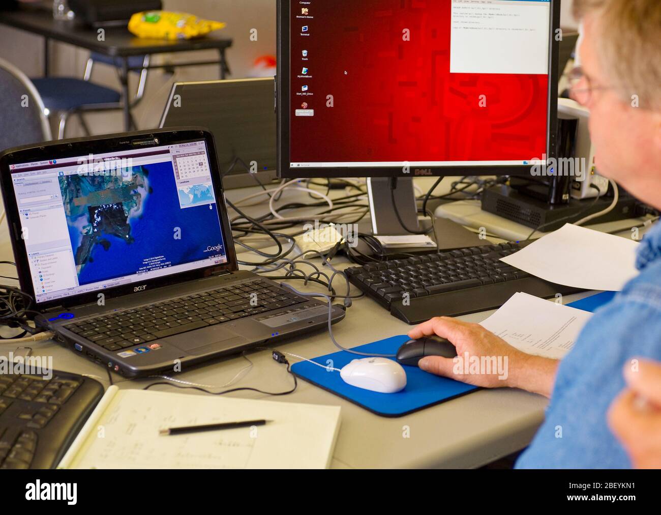 EPA worker or contractor, the ASPECT Team Leader points out sampling ...