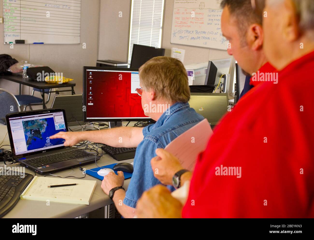 EPA worker or contractor, the ASPECT Team Leader points out sampling ...