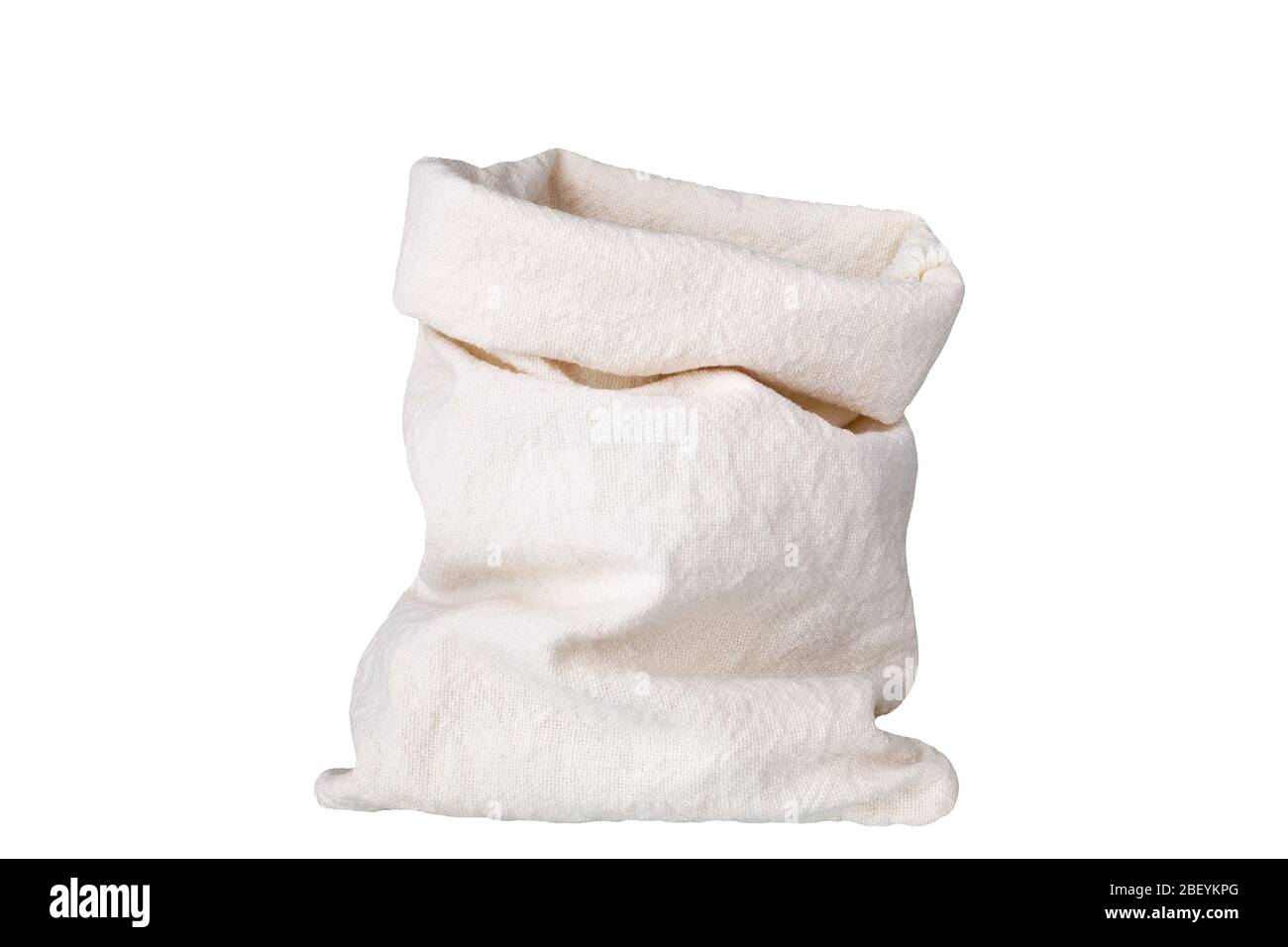 Burlap sack on white background isolated close up, rough rustic full ...
