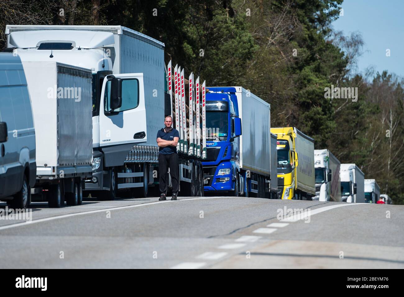 Cargo trucks at a border hi-res stock photography and images - Alamy