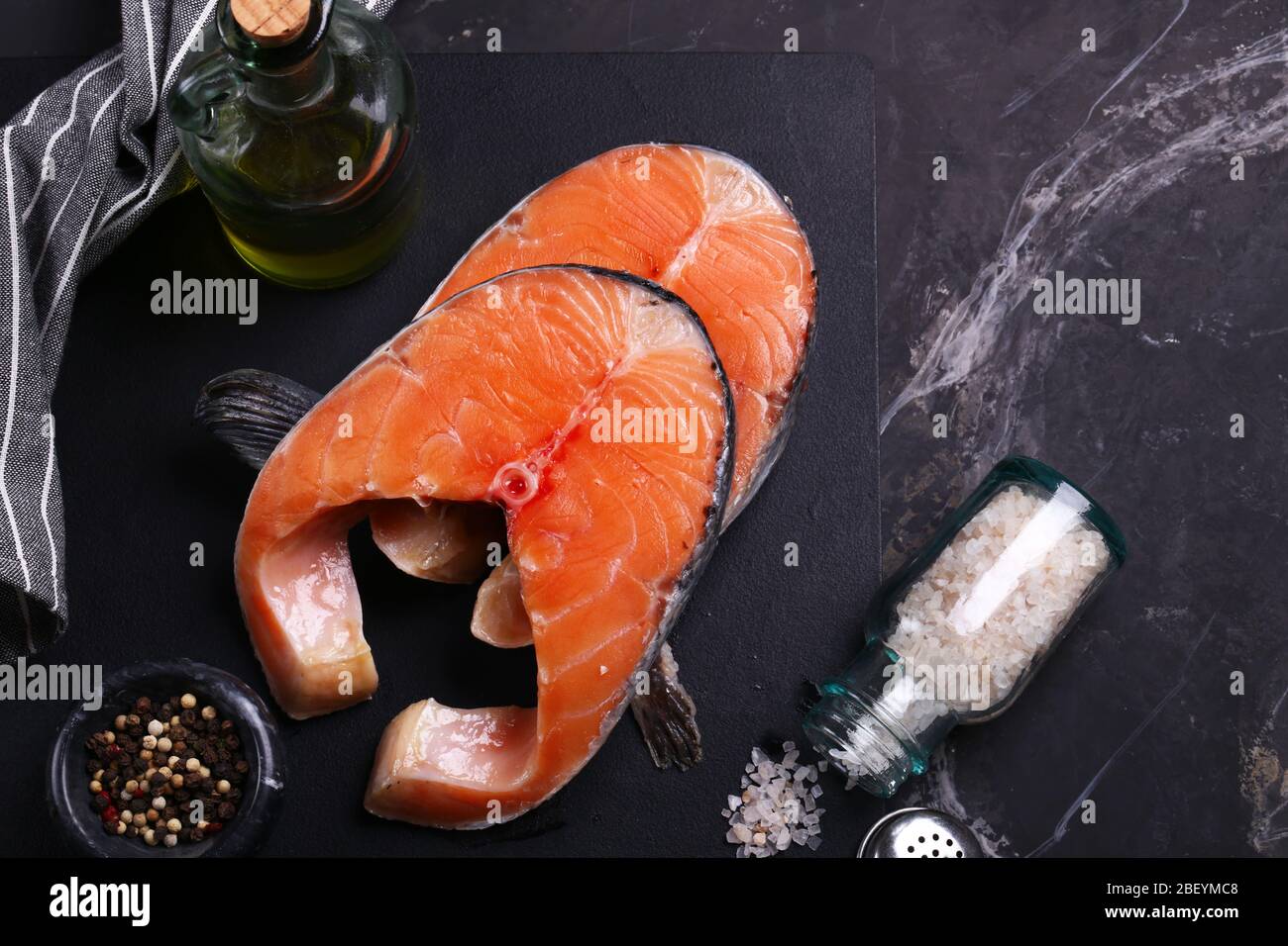 fresh raw red salmon fish for healthy eating Stock Photo - Alamy