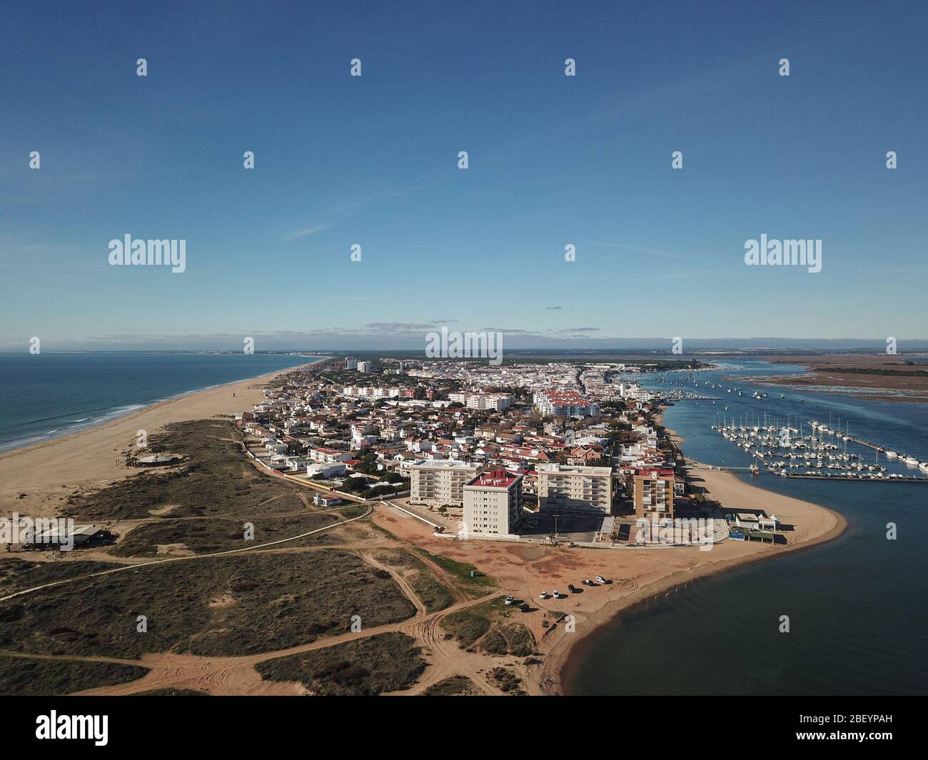 beautiful aerial views taken with a drone from the river of punta ...