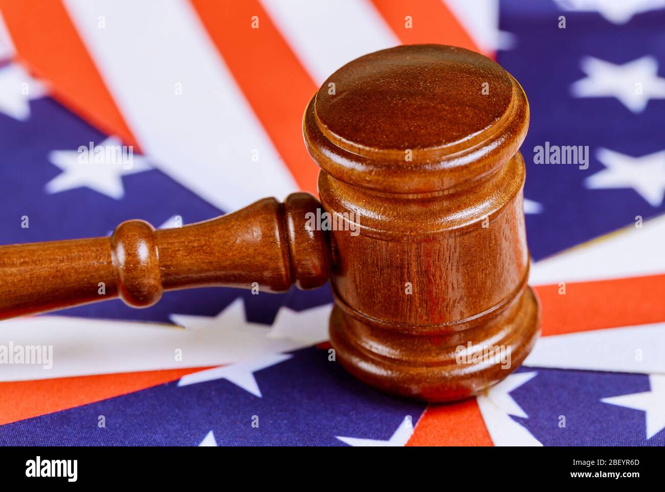 Judges gavel with the United States flag, legislation office law Stock ...