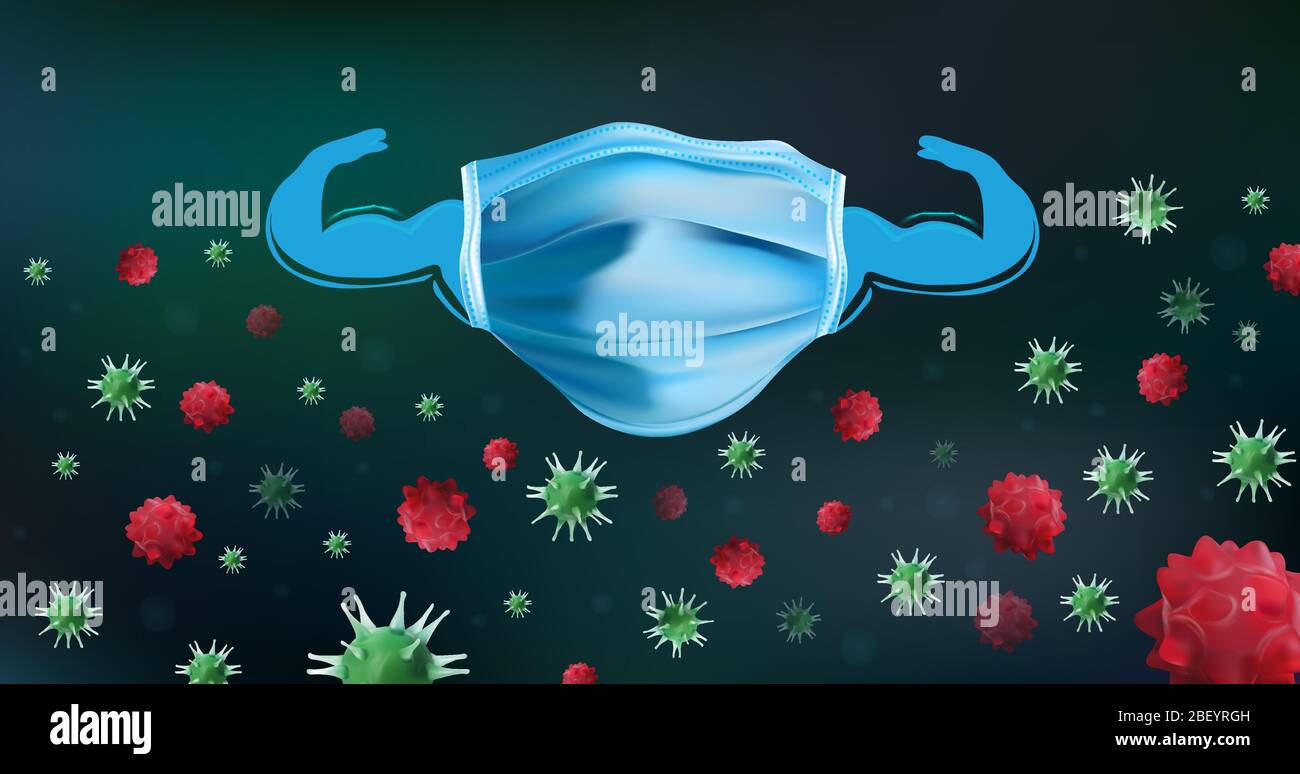 Virus disease. Abstract background virus and Medical mask. World ...