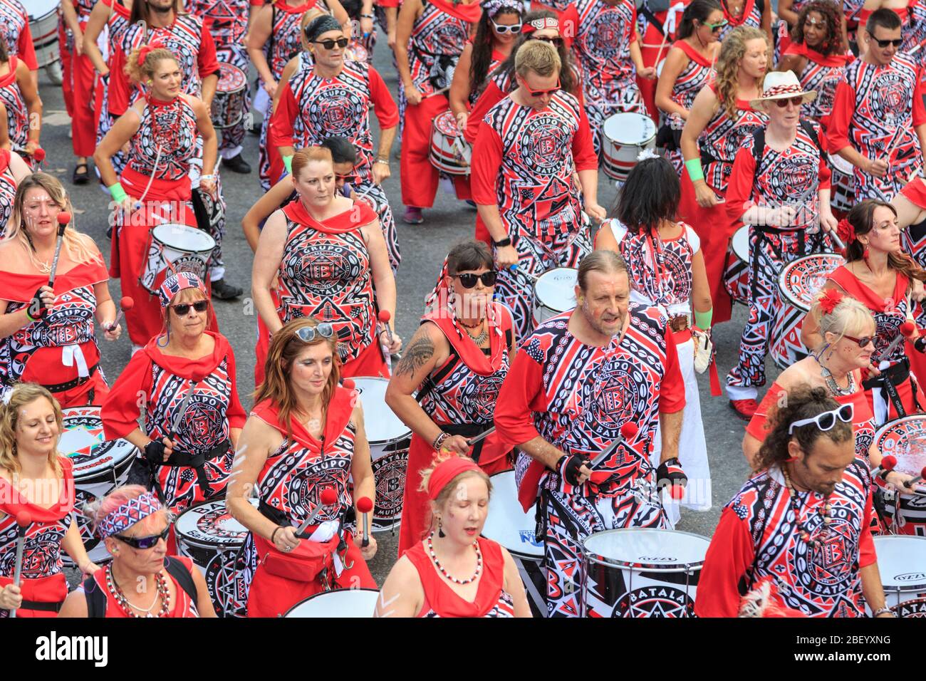 Batala Brazilian Band steel drummers participants at Notting Hill ...