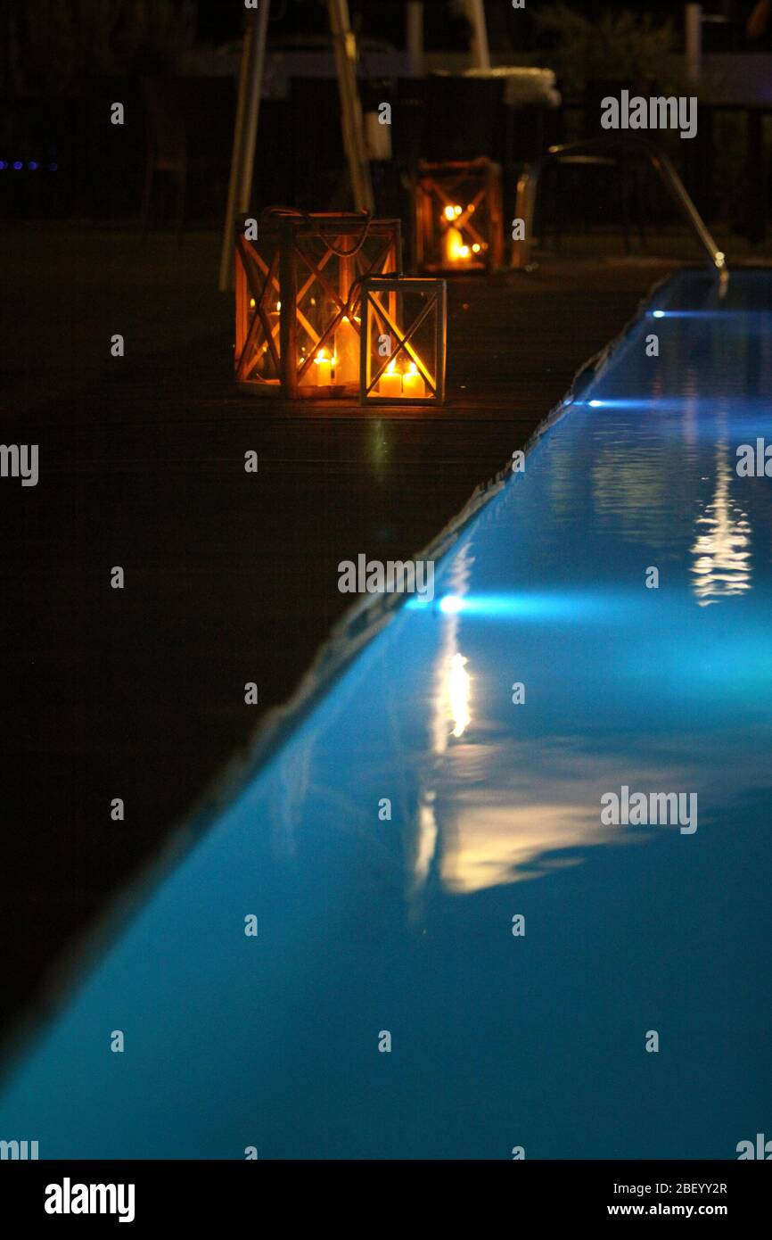 Swimming pool candles hi-res stock photography and images - Alamy