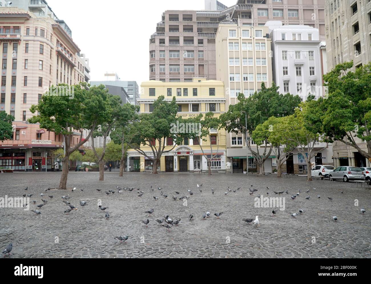 Cape Town, South Africa - 16 April 2020 : Empty streets in te normally ...