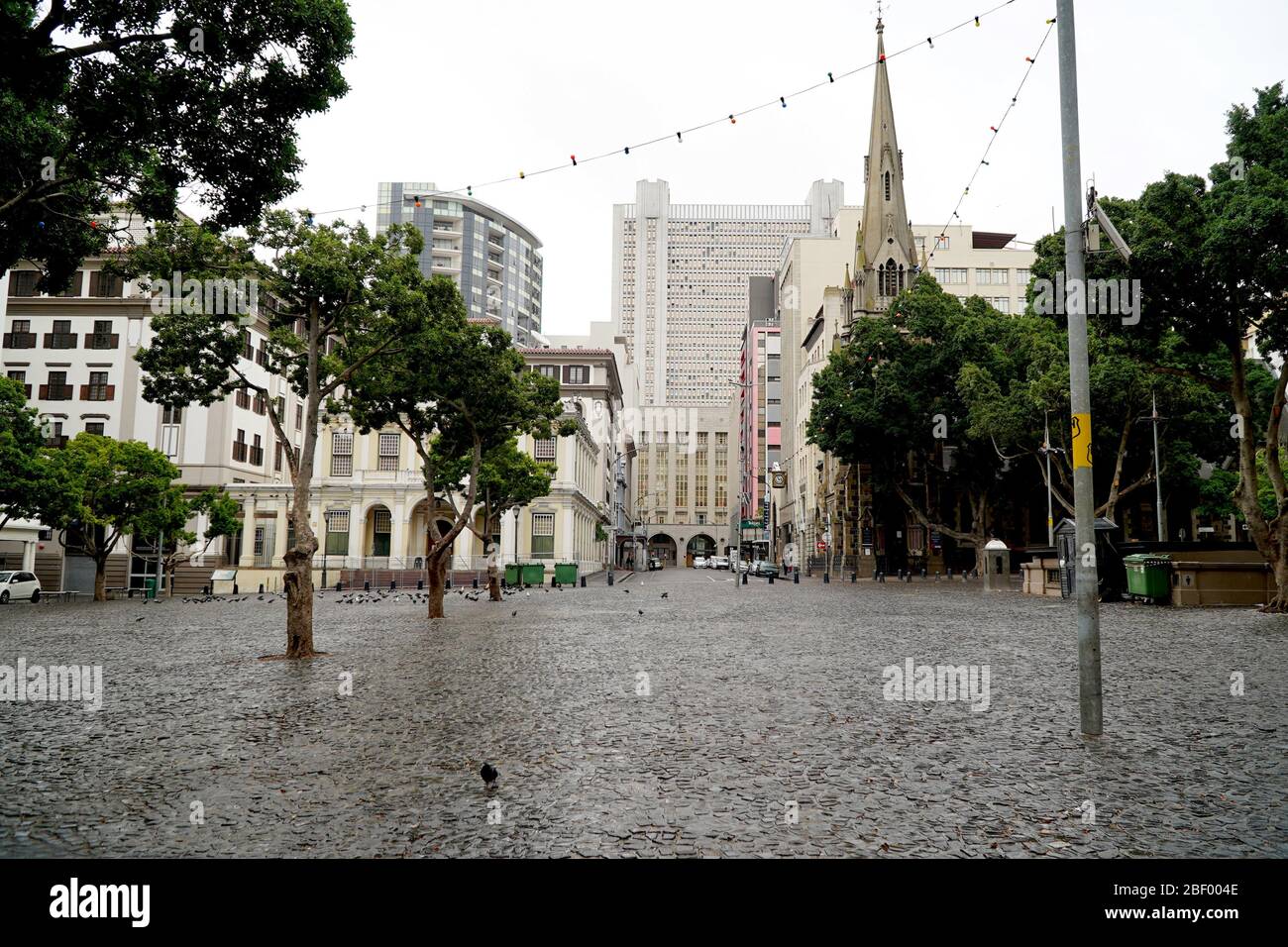 Cape Town, South Africa - 16 April 2020 : Empty streets in te normally ...