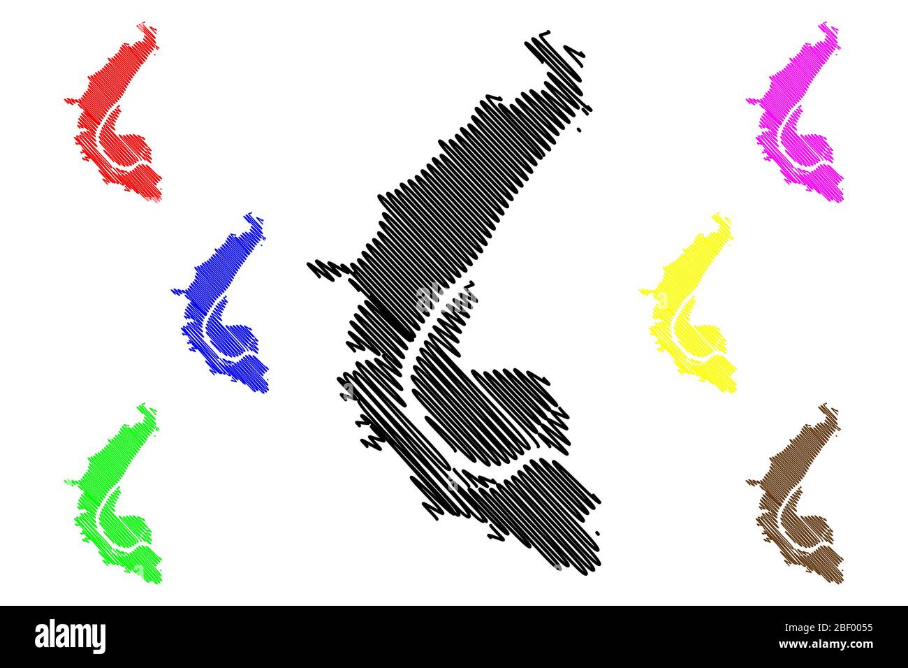 Volgograd City (Russian Federation, Russia) map vector illustration, scribble sketch City of ...