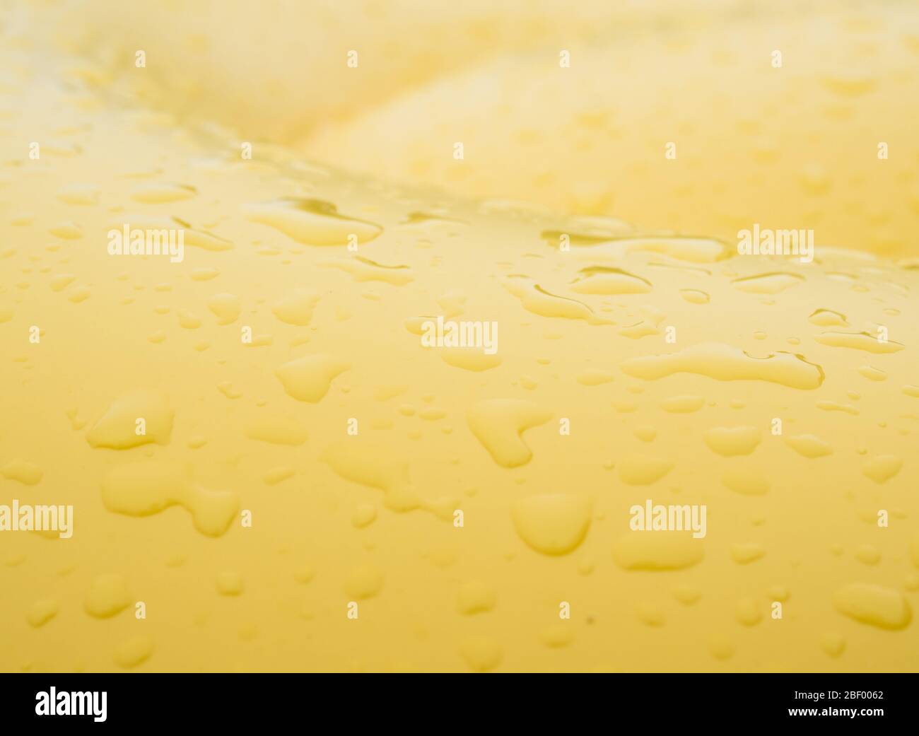 Water droplet on surface of vivid yellow pool float balloon Stock Photo ...