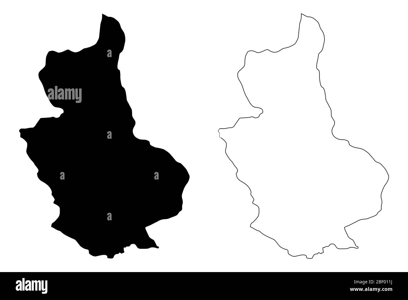 Trongsa District (Districts of Bhutan, Kingdom of Bhutan) map vector ...