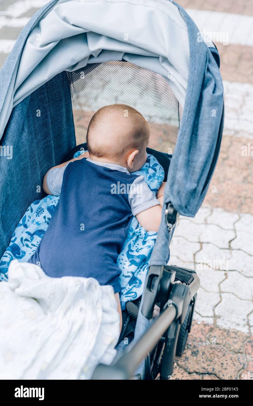 Back view with pram hi-res stock photography and images - Alamy