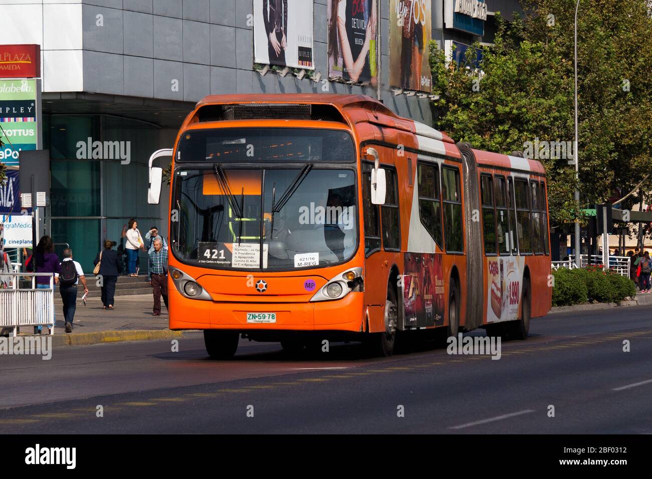 SANTIAGO, CHILE - MARCH 2016: A Transantiago bus in Estación Central ...