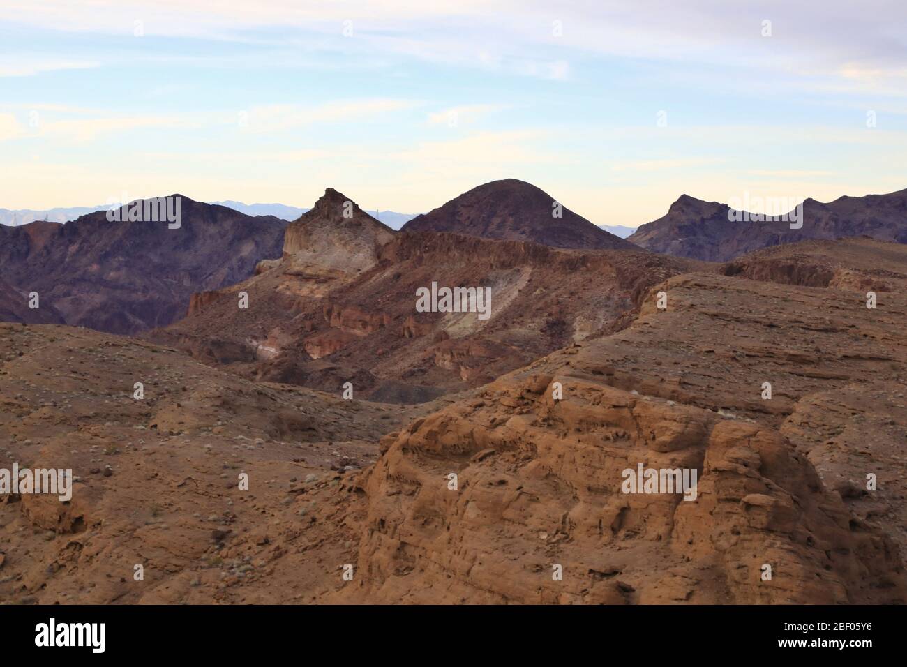Scenic valley with distant mountains Stock Photo - Alamy
