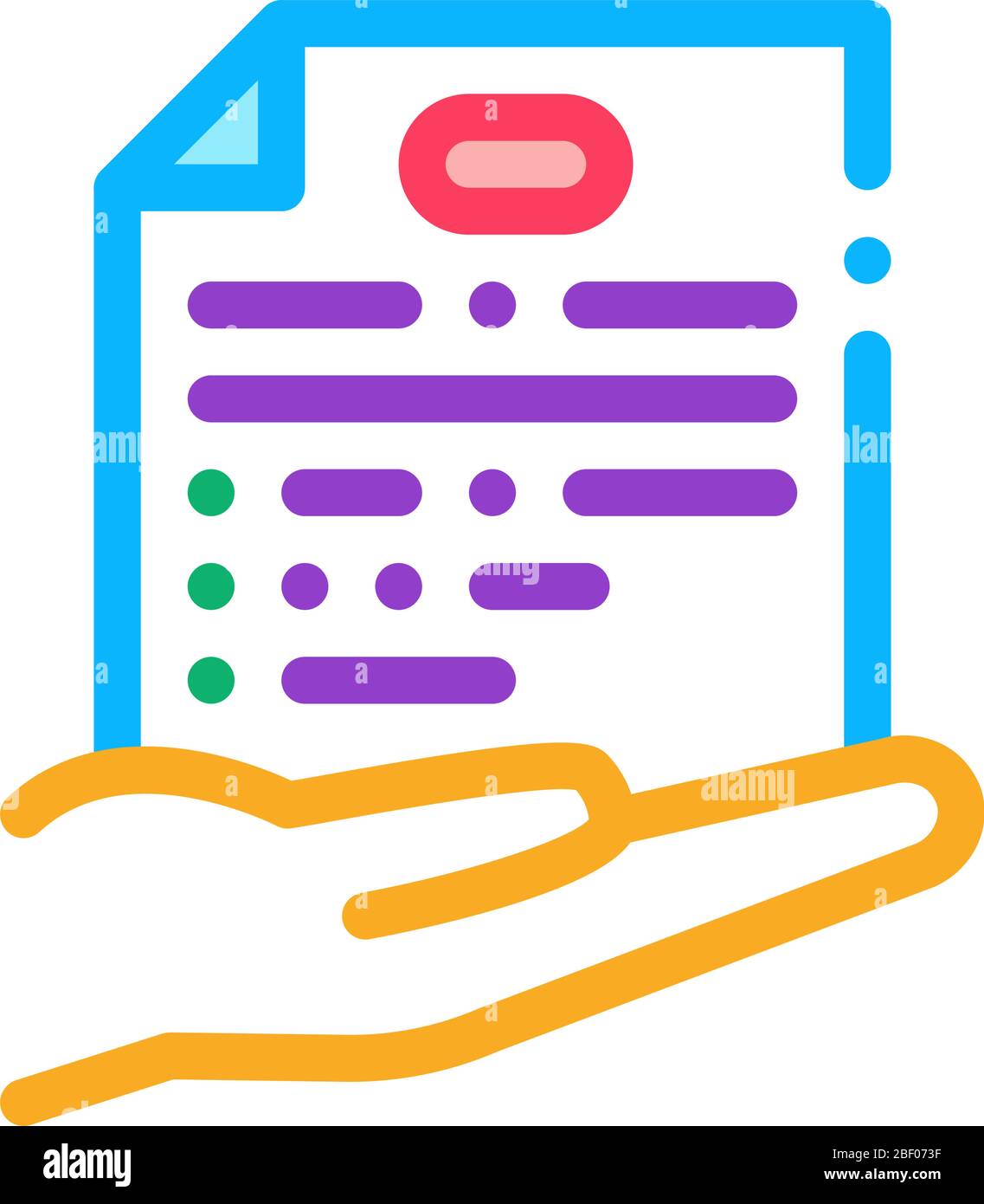 document in hand icon vector outline illustration Stock Vector Image ...