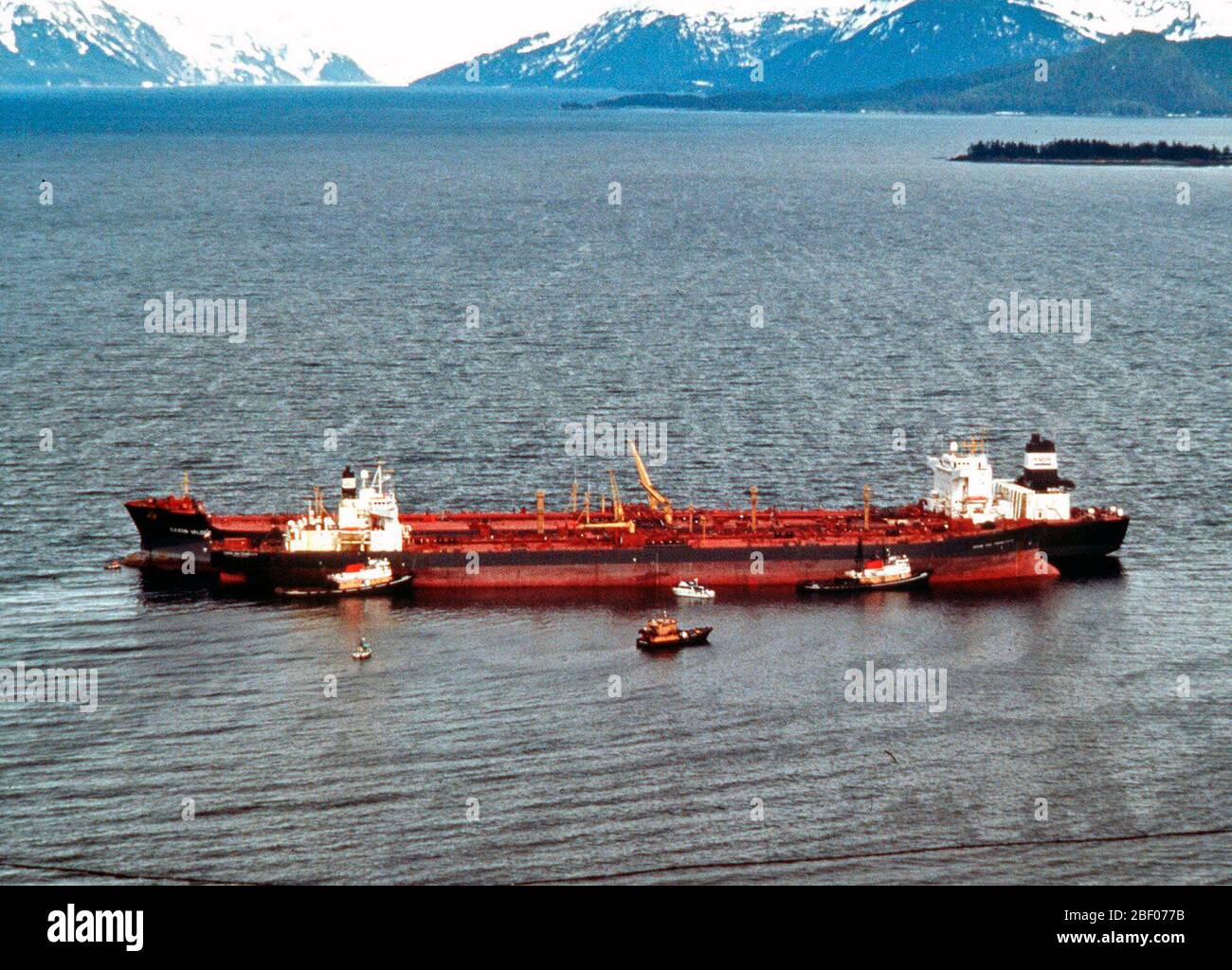 Prince William Sound, AK (Mar. 24)--The Exxon Valdez remains in place ...