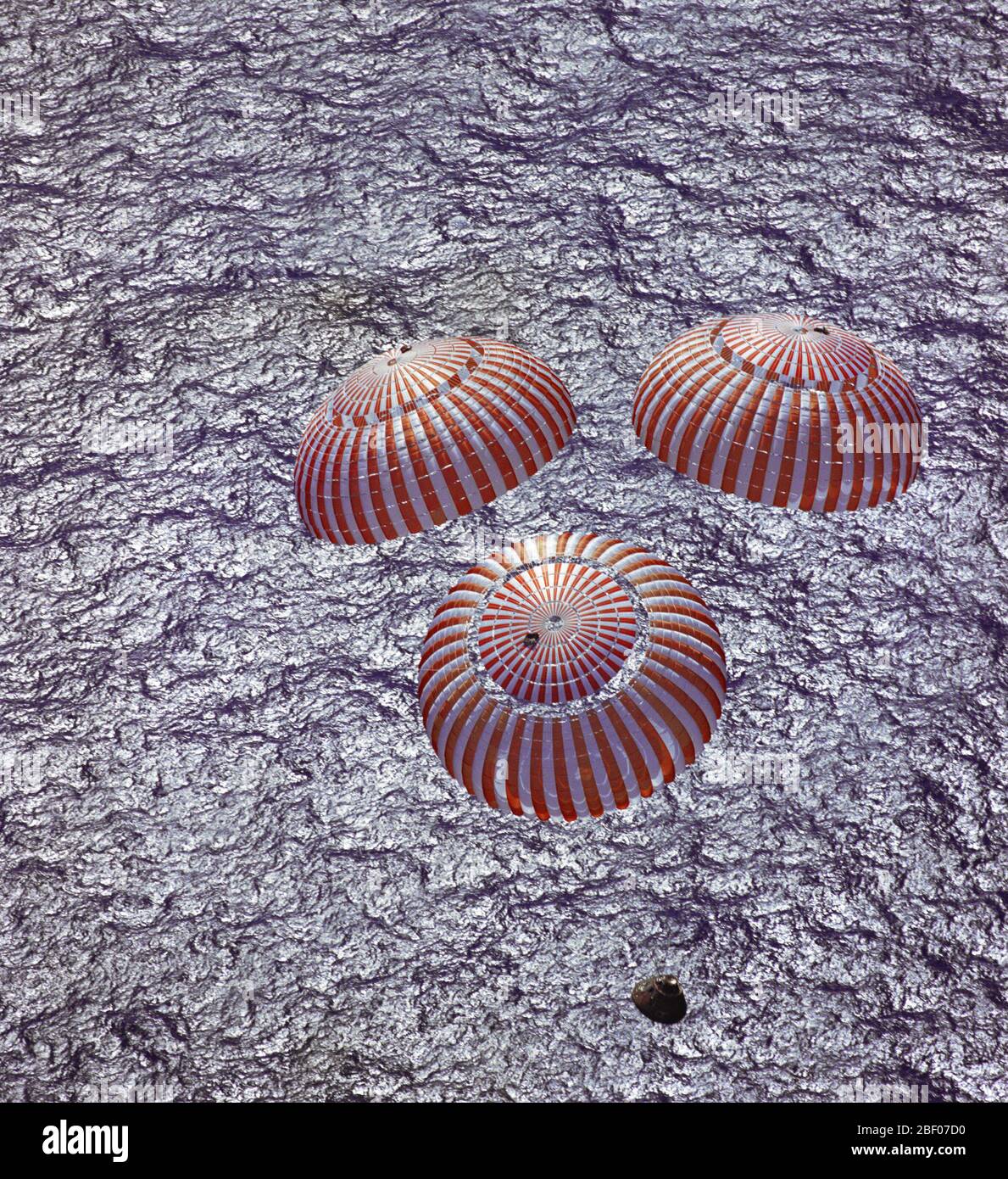 The Apollo 16 command module, with astronauts John W. Young, Thomas K ...