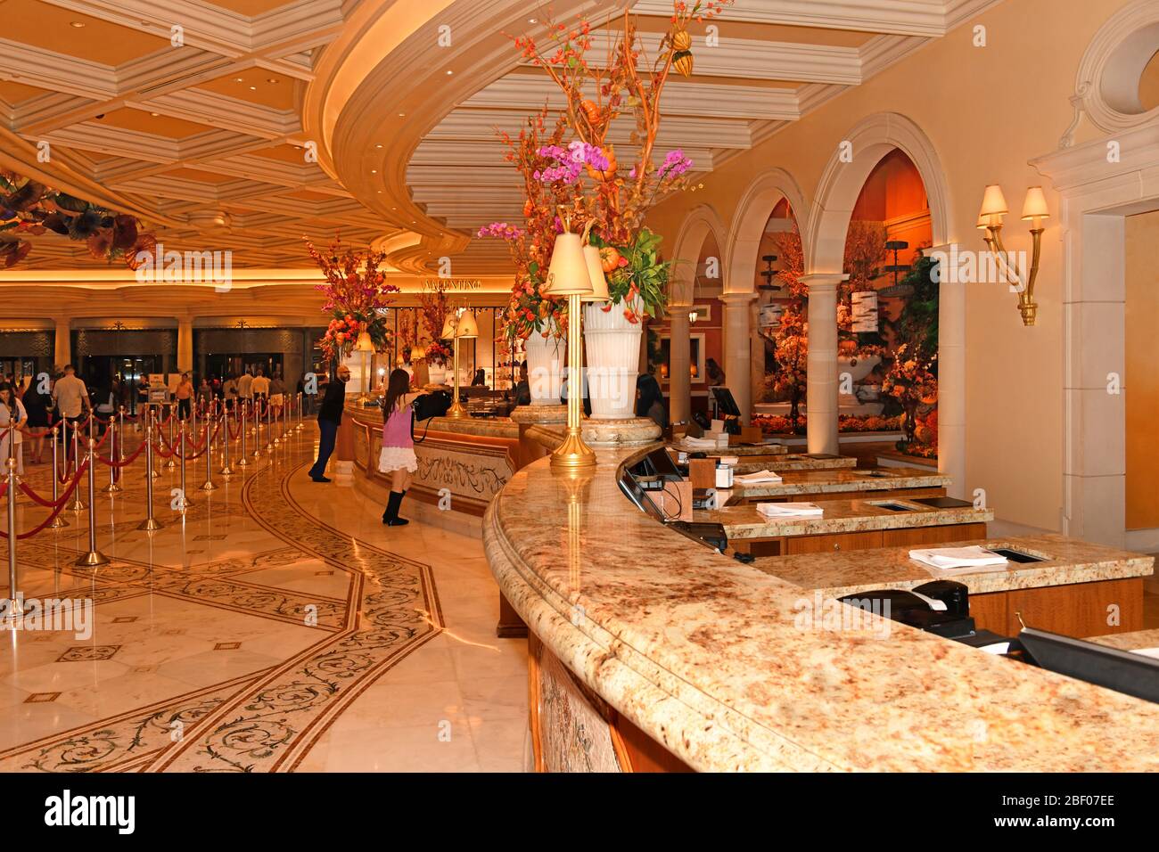 Las Vegas NV, USA 09-30-18 This is the luxurious lobby of the Bellagio ...