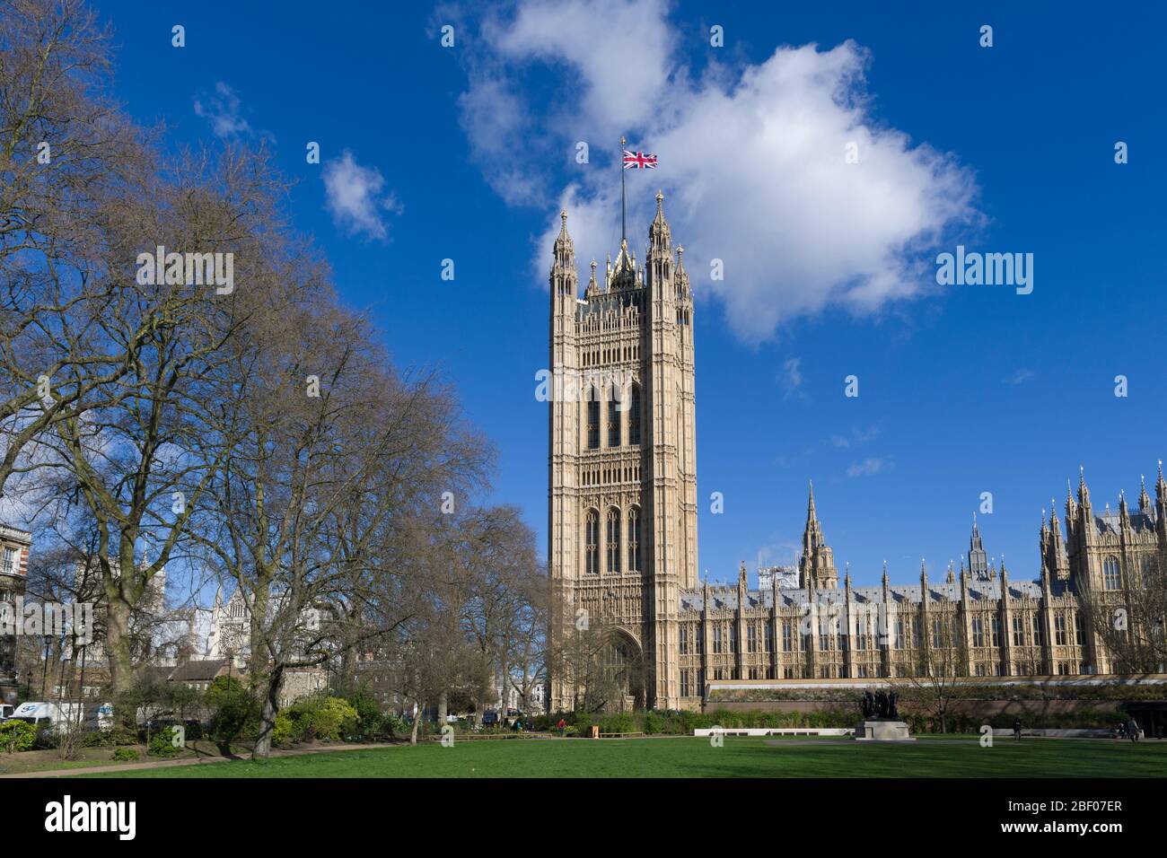 A Union Jack flag flying from, The Victoria Tower, Palace of ...