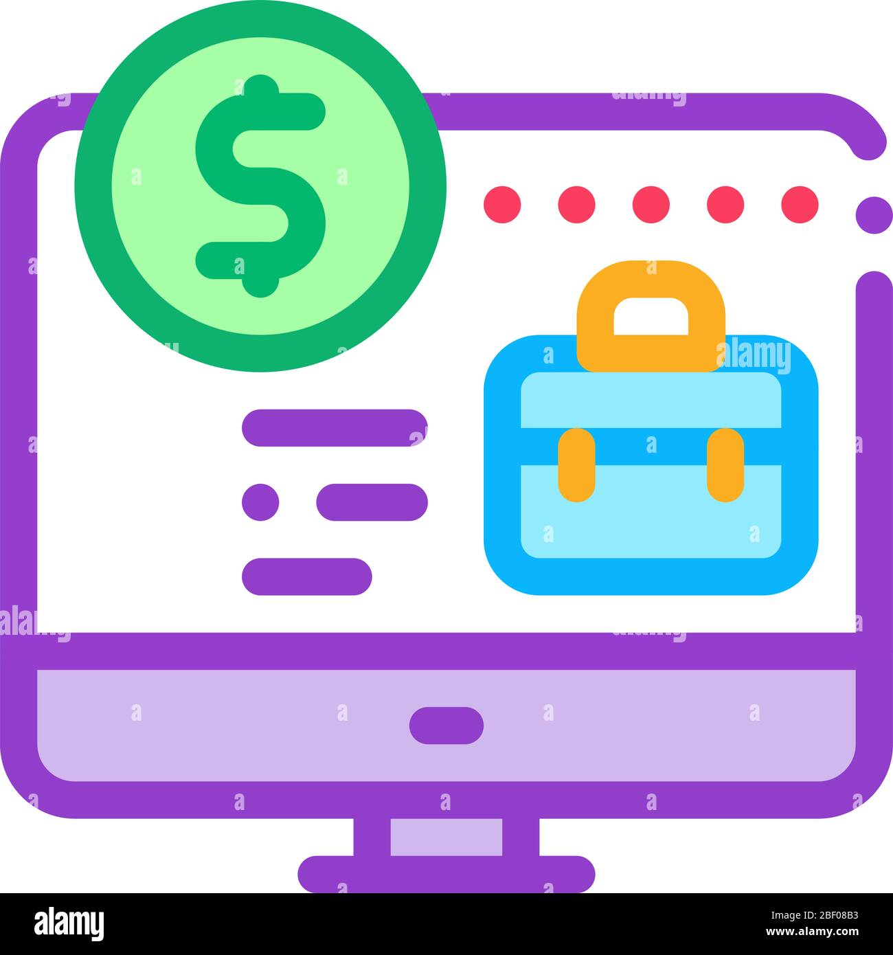 computer paid work icon vector outline illustration Stock Vector Image ...