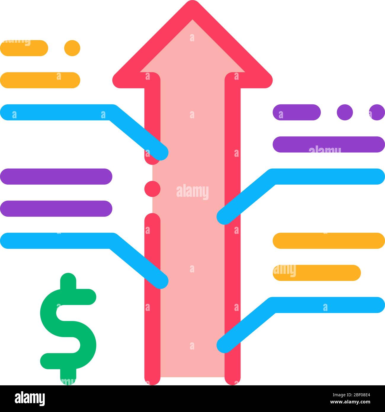 exchange rate appreciation icon vector outline illustration Stock ...
