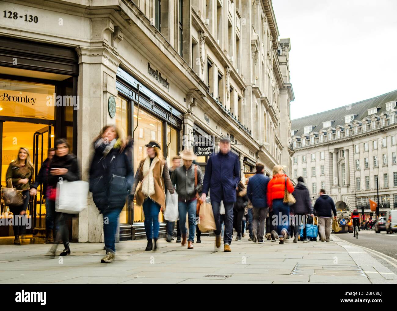London- Shoppers walking on Regent Street, a landmark destination ...