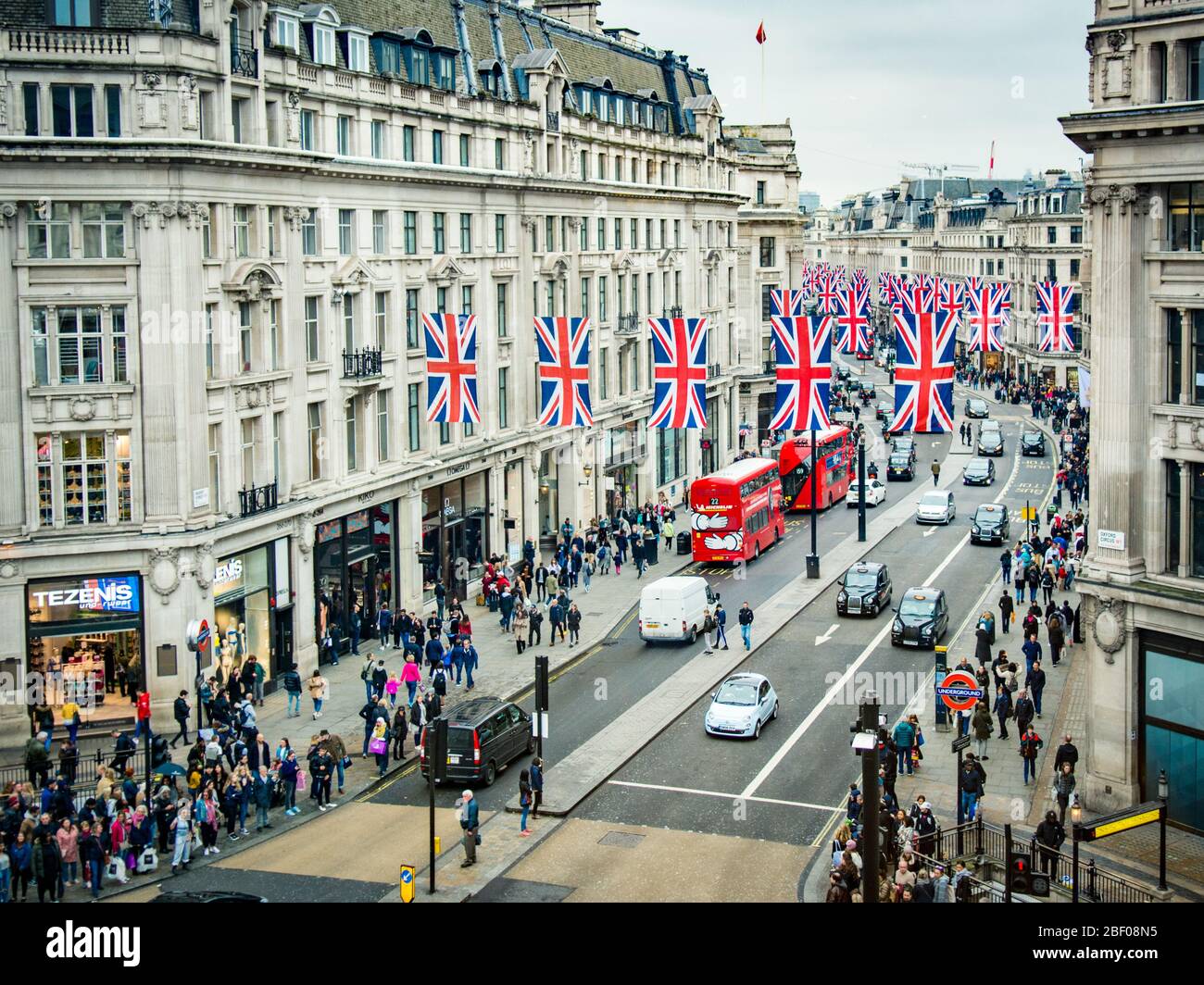 London- Shoppers walking on Regent Street, a landmark destination ...