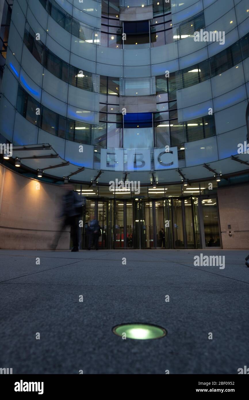 LONDON- British Broadcasting Corporation (BBC) headquarters building on ...
