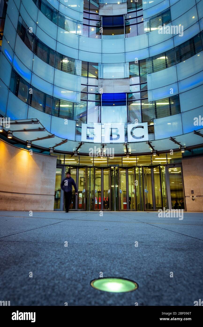 LONDON- British Broadcasting Corporation (BBC) headquarters building on ...
