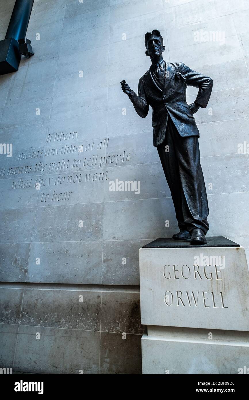 London- statue of George Orwell by the British sculptor Martin Jennings ...