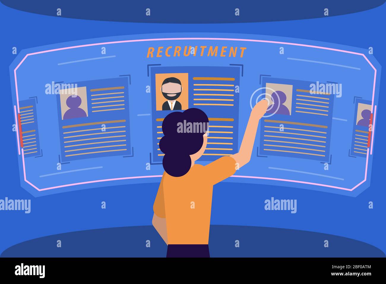 Female HR Manager Look for Best Employee. Candidate Profile on ...