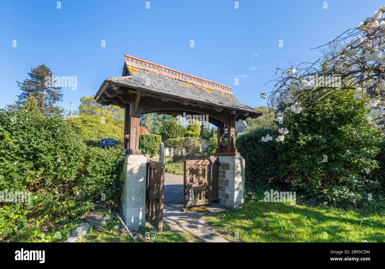 Lych gate at the entrance to the churchyard of St John's Church, St ...