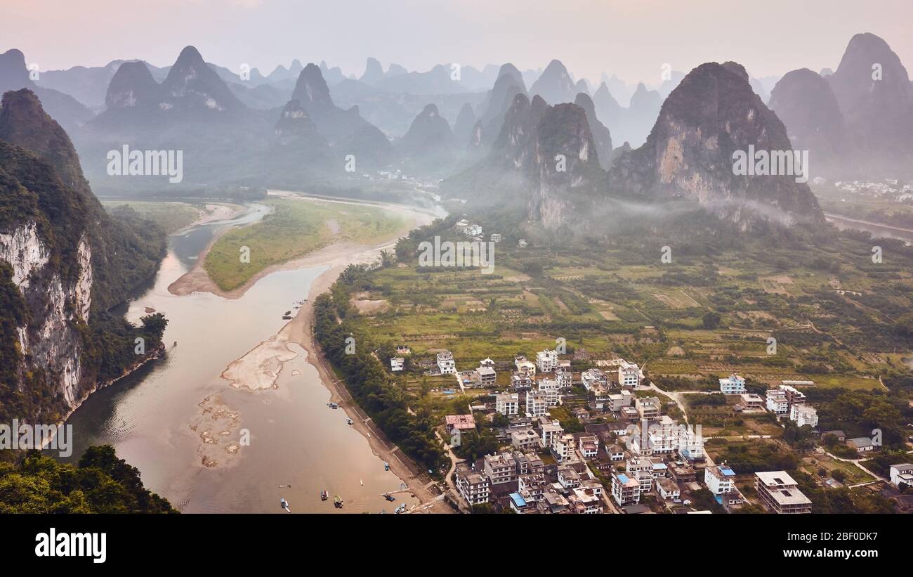 Karst mountains china aerial hi-res stock photography and images - Alamy