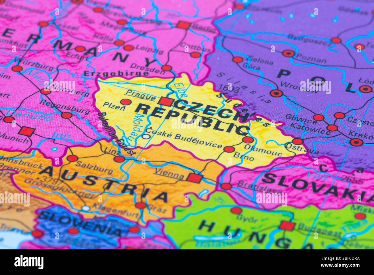 Europe, map of Czech Republic Stock Photo - Alamy
