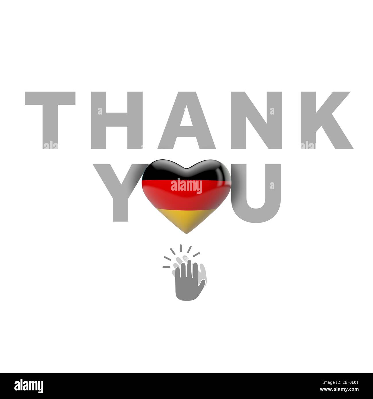 Thank you message with Germany flag heart. 3D Render Stock Photo - Alamy