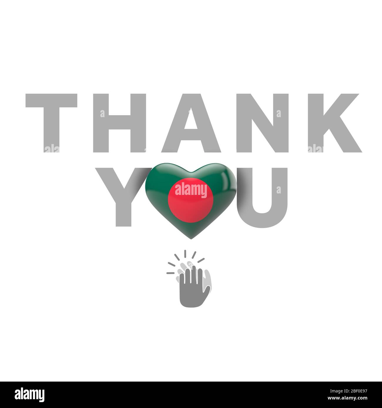 Thank you message with Bangladesh flag heart. 3D Render Stock Photo - Alamy