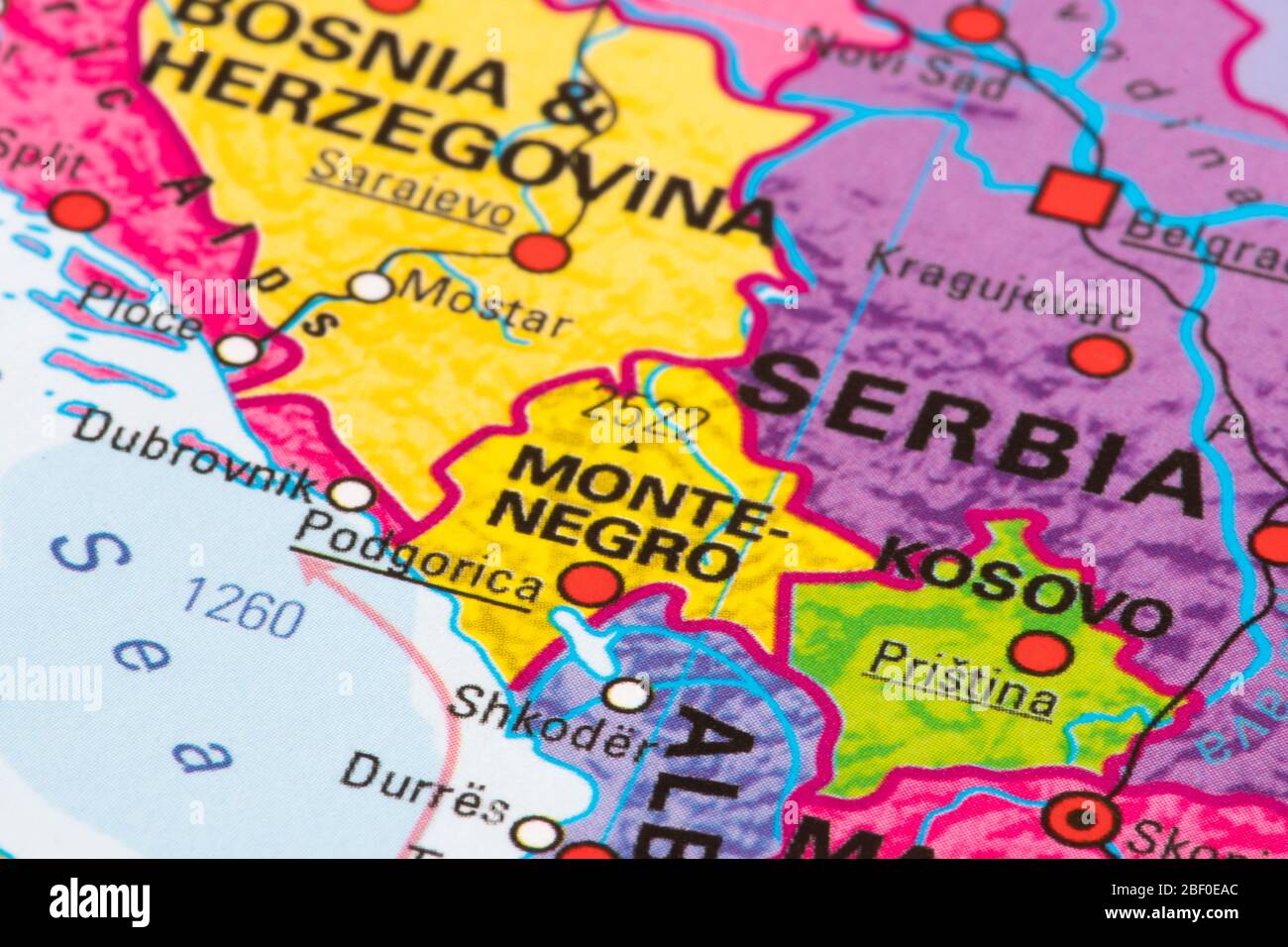 Europe, map of Montenegro Stock Photo - Alamy
